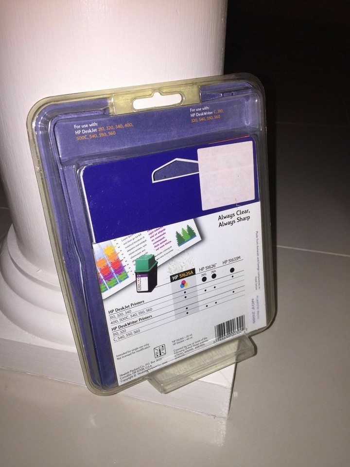 HP 51625A INK CARTRIDGE FOR HP DESKJET/WRITER SERIES 300, 400 AND 500 ...