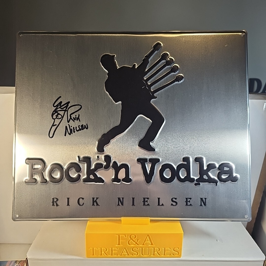 Cheap Trick Rick Nielsen Rock'n Vodka Autographed Promo Tin Sign "Read ...