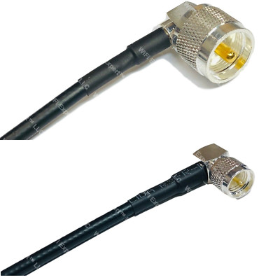LMR195 Silver UHF Male Angle to Mini UHF Male Angle Coax RF Cable USA ...