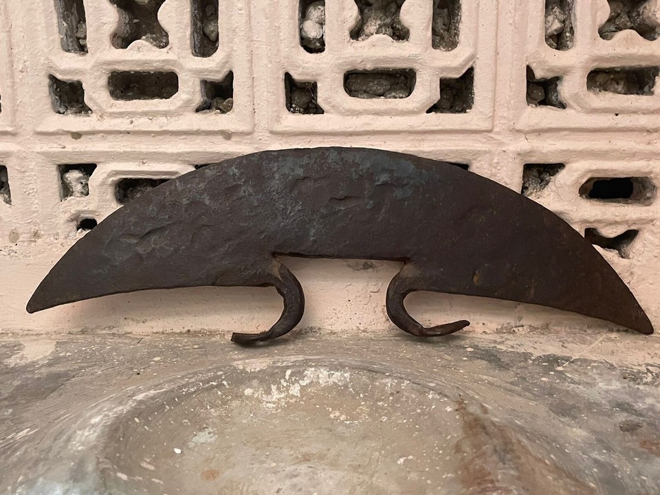 Old Antique Hand Forged Half Moon Crescent Shape Rustic Iron Very Big ...