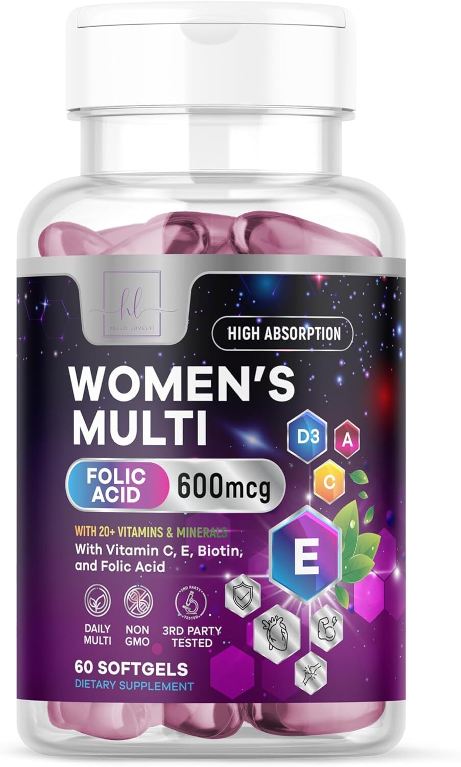 Multi Vitamins for Women - Daily Women's Multi for Energy & Immune ...
