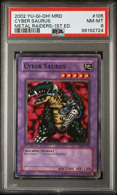 2002 Yu-Gi-Oh! Cyber Saurus Metal Raiders MRD 1st Edition Common PSA 8 ...