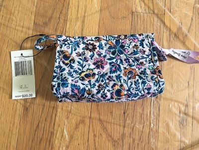 NWT Vera Bradley Mini Trapeze Cosmetic Bag Pouch in "Cloud Vine Multi ...