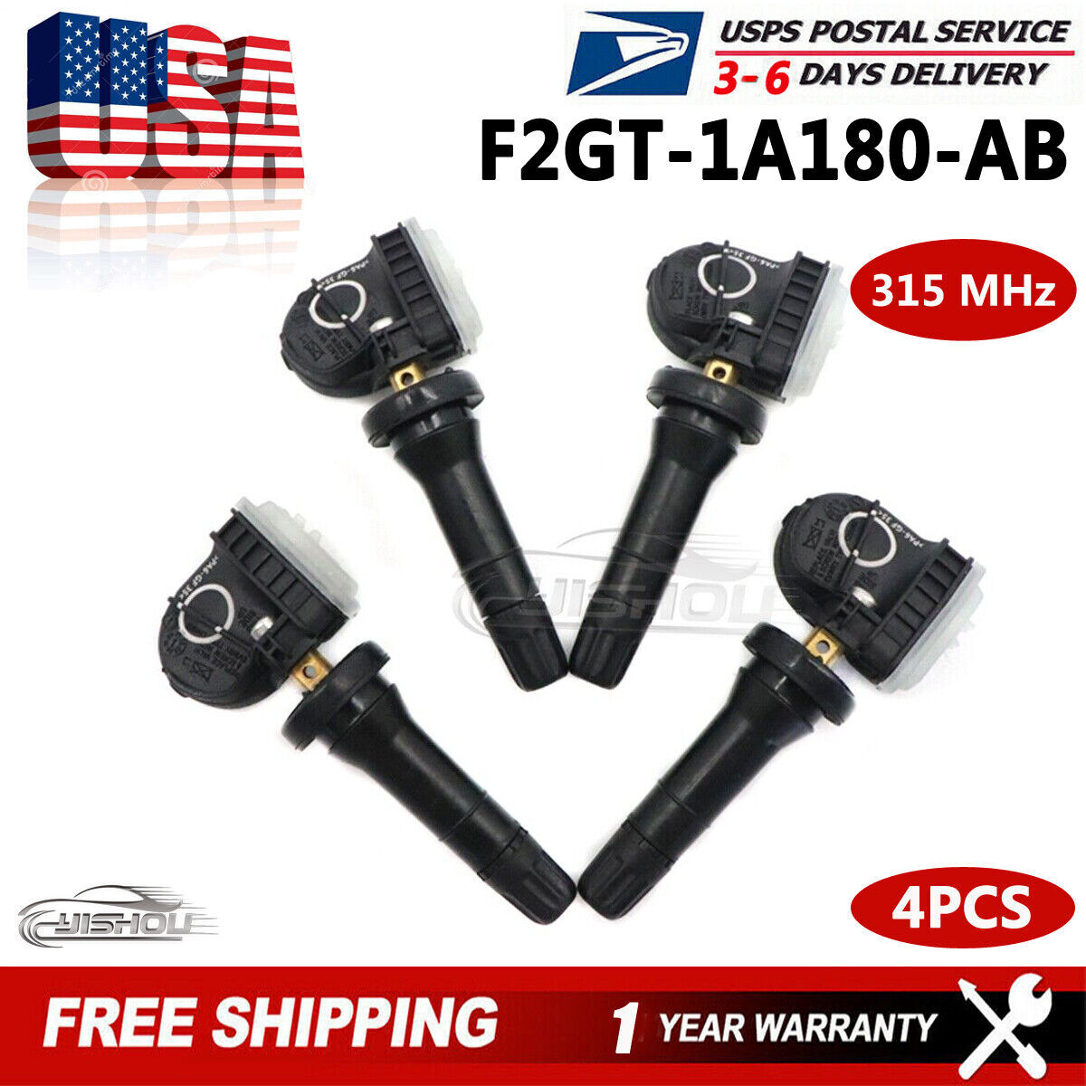 4x F2GZ-1A189-A TPMS Tire Pressure Sensors For 15-20 Ford F-150 Edge ...