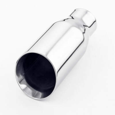 2 inch Inlet 3 Outlet Angle Cut Exhaust Tip Polished Stainless Steel ...