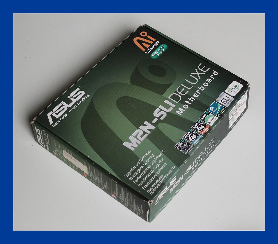 Asus M2N-SLI Deluxe ⭐️ AMD AM2 Scheda madre motherboard Box CD Shield ...