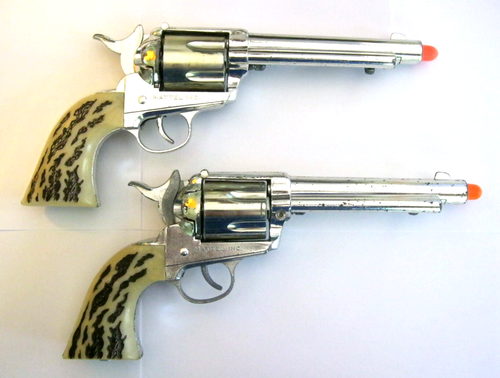 2 Nice Very Rare Mattel Shootin' Shell Colt 45 .45 Cap Guns All ...