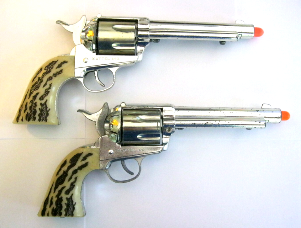 Very Rare Mattel Shootin' Shell Colt 45 Vigilante Dual Holsters & Cap ...