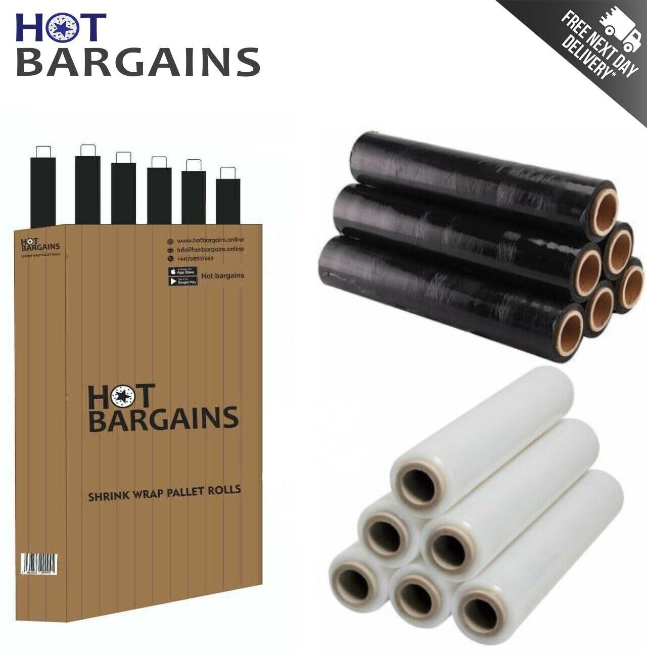 Pallet Wrap Black Clear Shrink Wrapping Film 400mm X 250M Regular ...