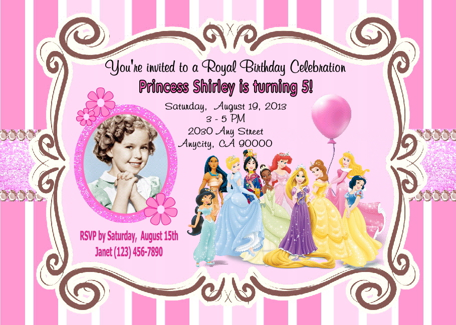 Printable Birthday Invitation Disney Cards Custom Printable Disney