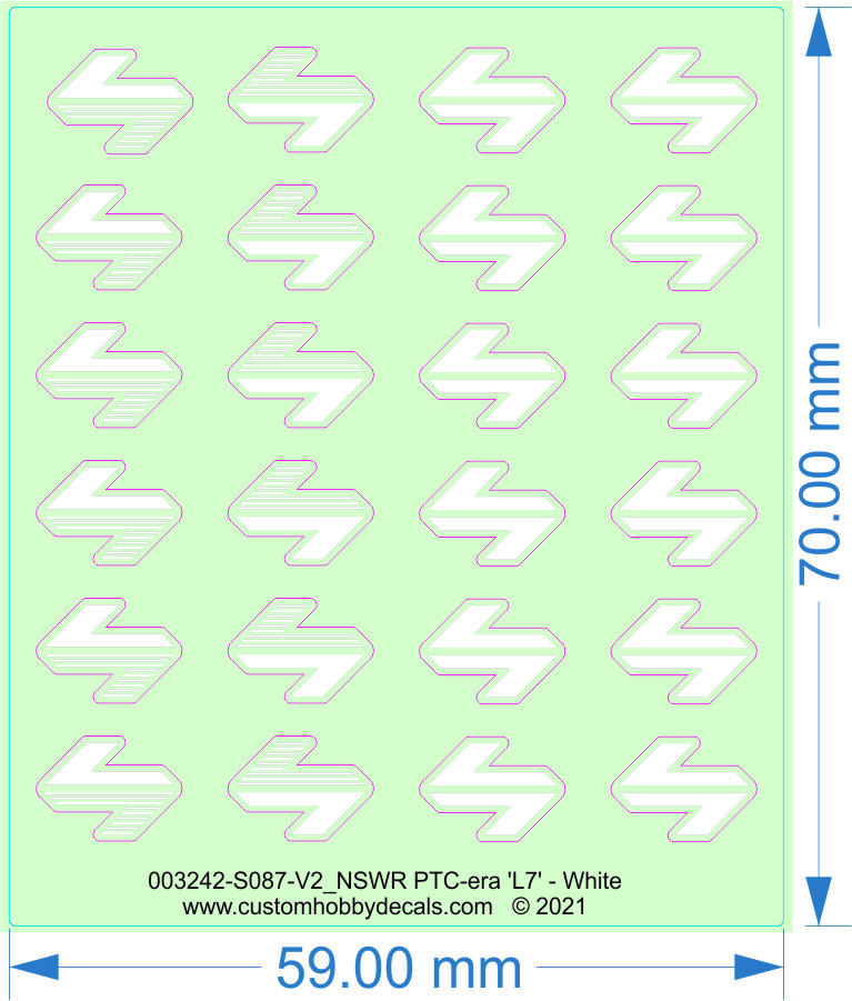 NSWR PTC-era 'L7' Logos - HO (1/87) N (1/160) - Water Decal | eBay ...