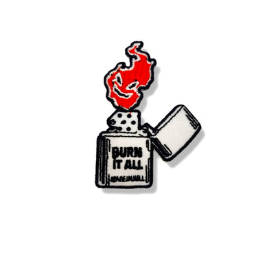 Gasoline lighter patch Burn it all gasoline Thermoadhesive for ironing ...