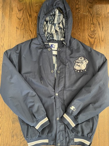 Vintage Georgetown Hoyas Starter Jacket Coat Medium 29L 24W Navy | eBay