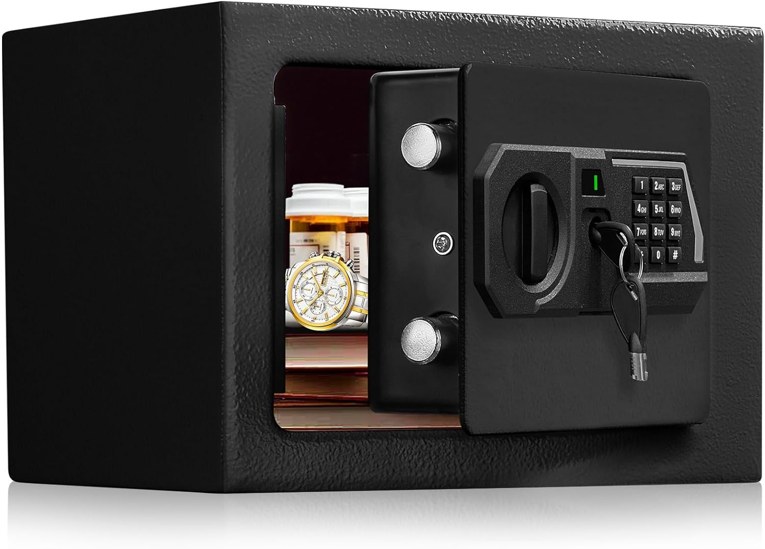 Small Personal Safe Box 0.3 Cu Ft- Electronic Digital Security Safe Ste ...