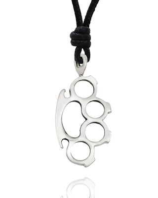 Silver Pewter Knuckles Silver Pewter Charm Necklace Pendant Jewelry | eBay