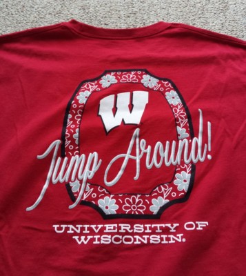 Wisconsin Badgers JUMP AROUND Rose Bowl T Shirt Bucky Football Camp ...