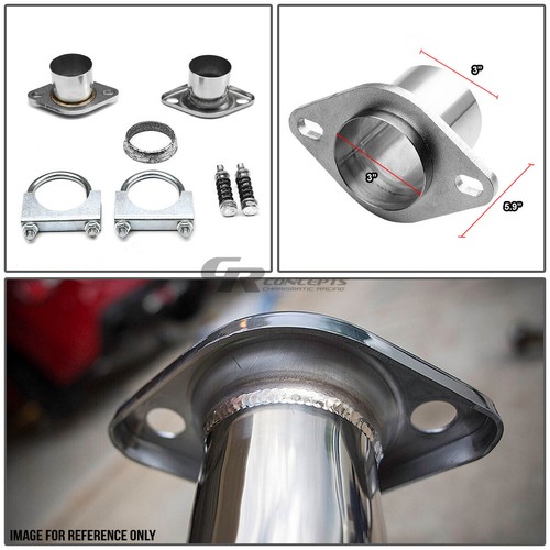 3" HEADER/EXHAUST PIPE COLLECTOR BALL/DONUT FLANGE+U-CLAMP COUPLING ...