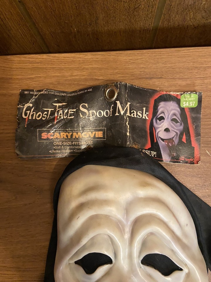 1997 Fun World SCARY MOVIE Spoof Mask Ghost Face SCREAM HORROR New w ...