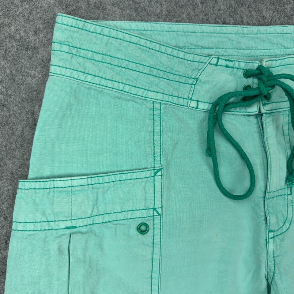 Free People Pants Women 2 Blue Linen We The Free North Shore Board ...