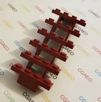1 x Lego 30134 Stairs 7 x 4 x 6 Straight Open DARK RED | eBay