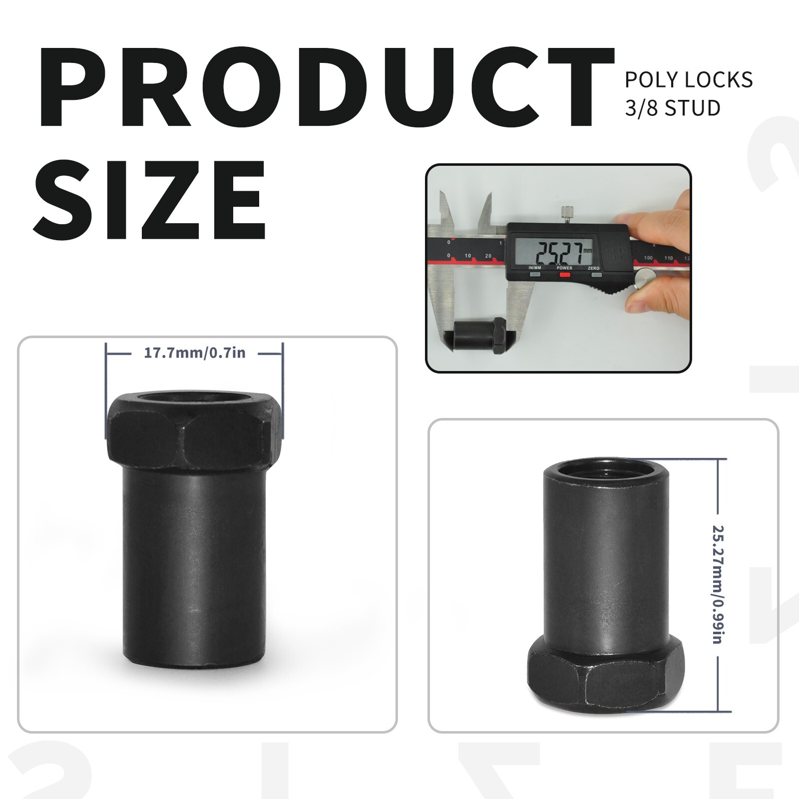 EPChunMi 2PCS Rocker Arm Nuts 3/8"-24 .550"x1.000" Poly Lock for Roller ...