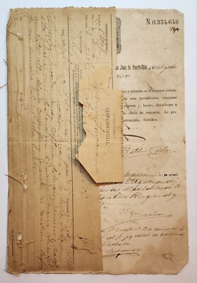 SPANISH COLONIAL DOCUMENT + TELEGRAM / PUERTO RICO 1895 #6 | eBay
