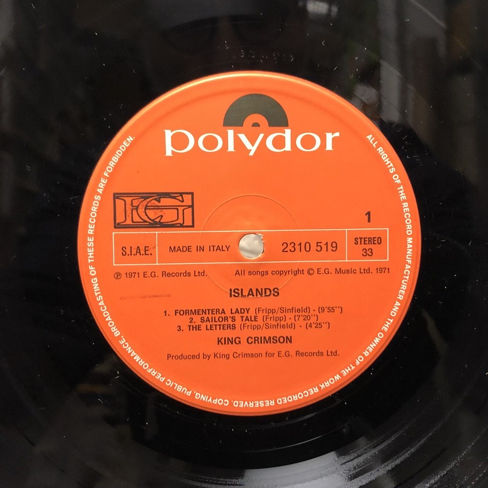 King Crimson – Islands LP EX-/EX 1980 Italy Polydor / EG 2310 519 Red ...