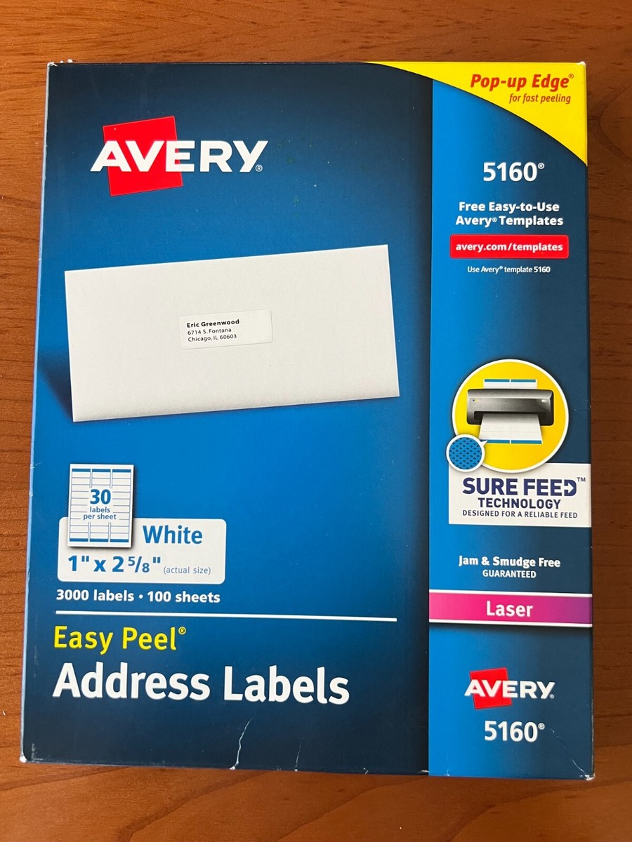 Avery Easy Peel 5160 Template