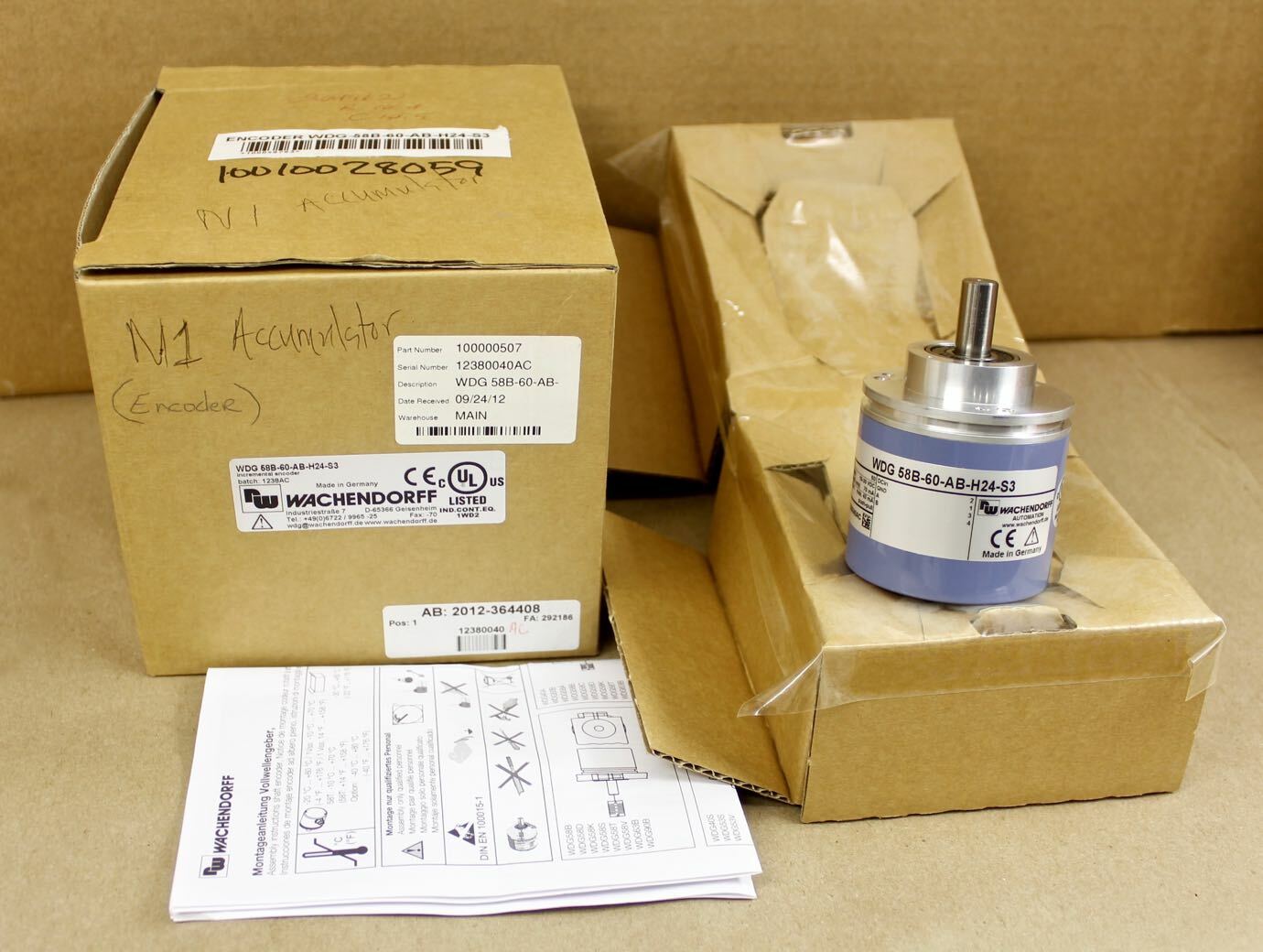 Wachendorff WDG-58B-60-AB-H24-S3 Rotary Encoder WDG58B Unused New ...