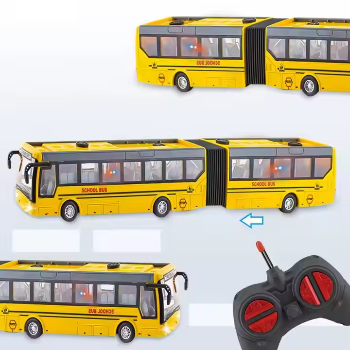 1:32 Scale RC School Bus Model-Remote Control Toy w/ Lights 4 Channels ...