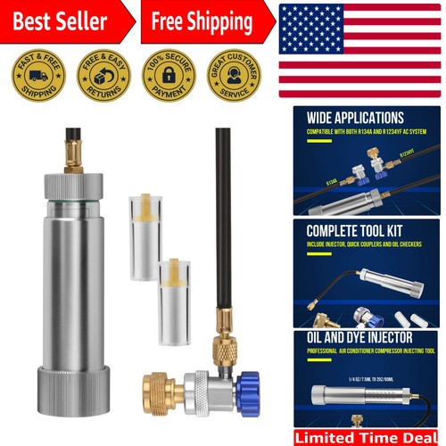 A/C Dye Injector Kit with Oil Checkers – Compatible with R134A ...