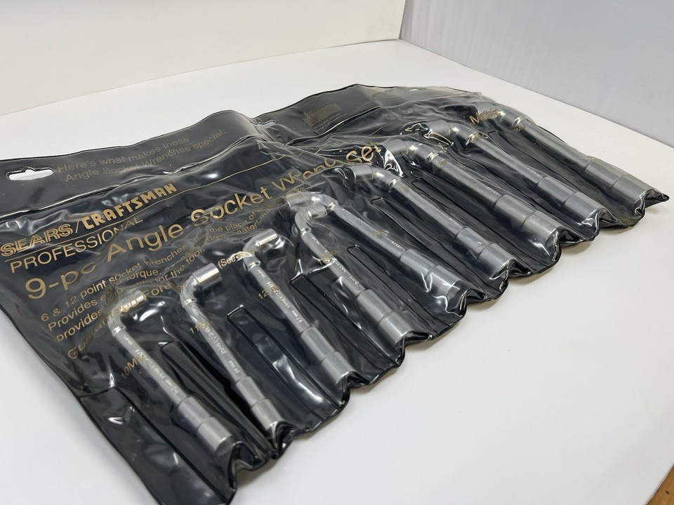 *NEW* Vintage Craftsman Professional 9pc Angle Socket Wrench Set Metric ...