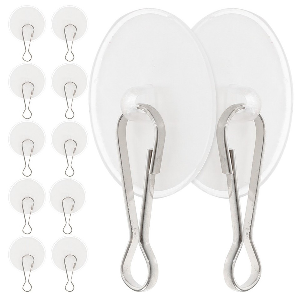 50 Pieces Clear Self Adhesive Ceiling Hooks PVC Iron Removable Hanging ...