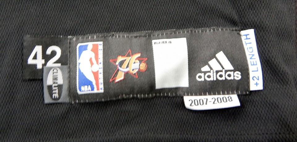 2007-08 Philadelphia 76ers Blank Game Issued Black Jersey 42 DP15314 ...