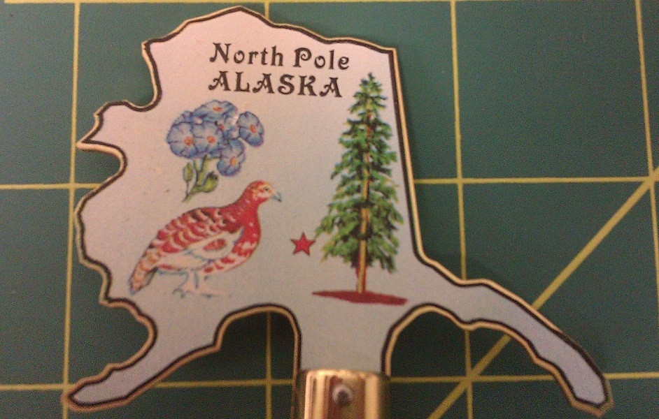 North Pole Alaska Bell solid Brass with Alaska Shaped Top handle New in ...