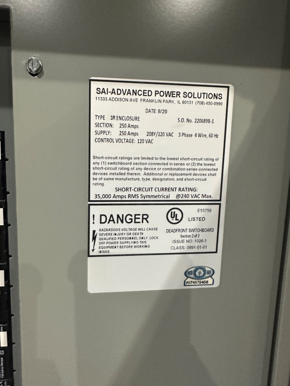 4000 AMP GENERATOR LOAD BANK CAM LOK DOCKING STATION CAMLOK TAP BOX ...