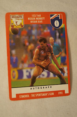 Brisbane Bears - Roger Merrett - Stimorol Card. | eBay Australia