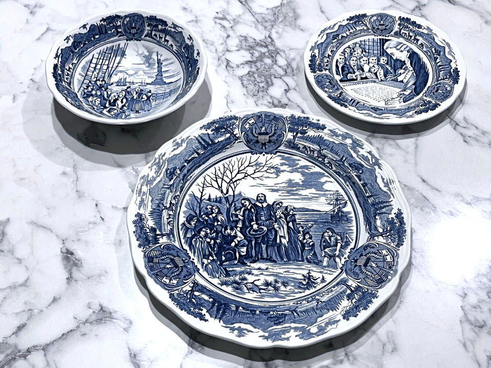 J&G Meakin America Hurrah English Ironstone 3 Pc Dinner Dessert Plates ...