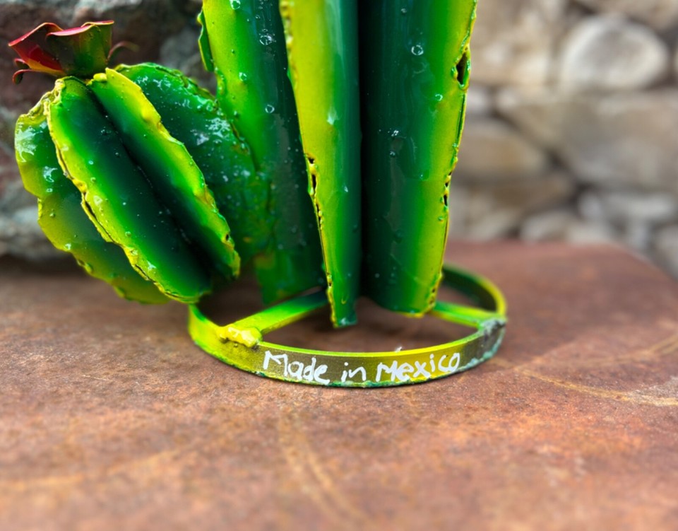 Handcrafted Rustic MINI Metal Hybrid Cactus Metal Yard Art Metal Barrel ...