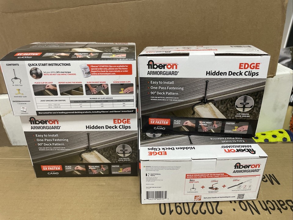 4 BOXES Fiberon ArmorGuard EDGE Hidden Deck Clip - 360-Count ...
