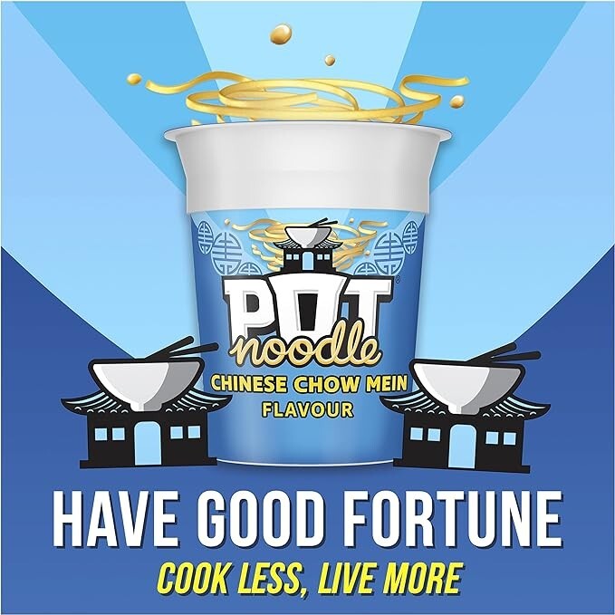 Pot Noodle Chinese Chow Mein Multipack Vegetarian quick to make noodles ...