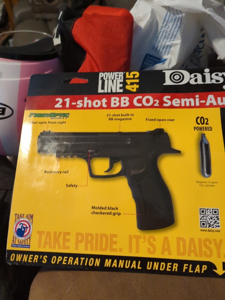 Brand New/Pack Daisy PowerLine 415 Semi-Auto Pistol CO2 Kit Fiber Optic ...