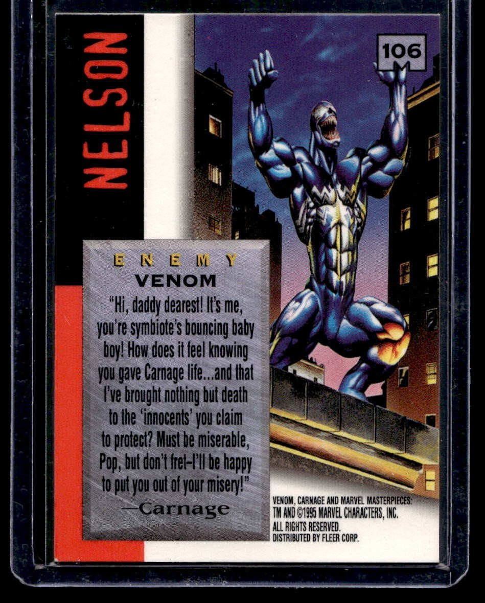 1995 Fleer Marvel Masterpieces Venom Gold Emotion Signature Series #106 ...