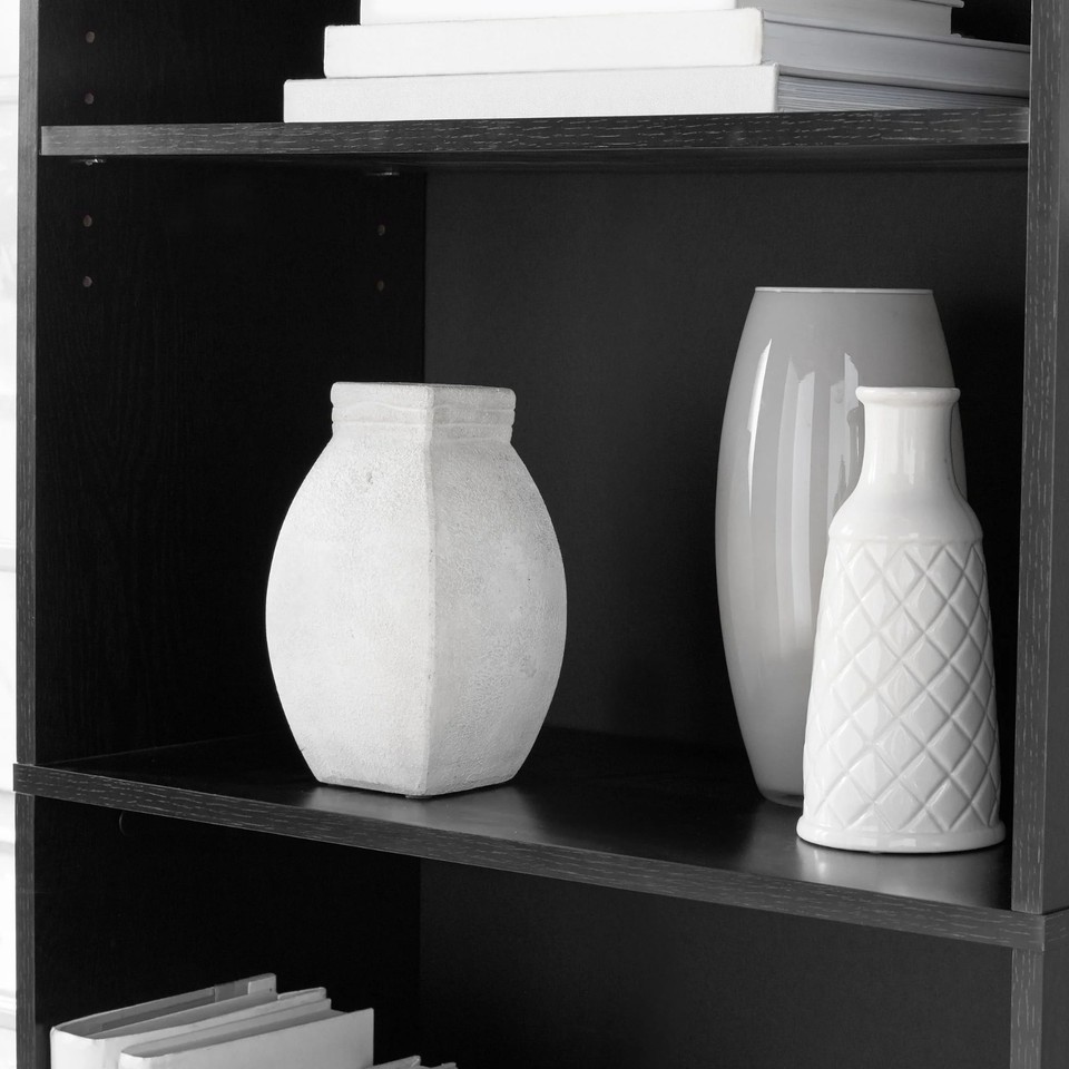 5-Shelf Bookcase with Adjustable Shelves, True Black Oak | eBay