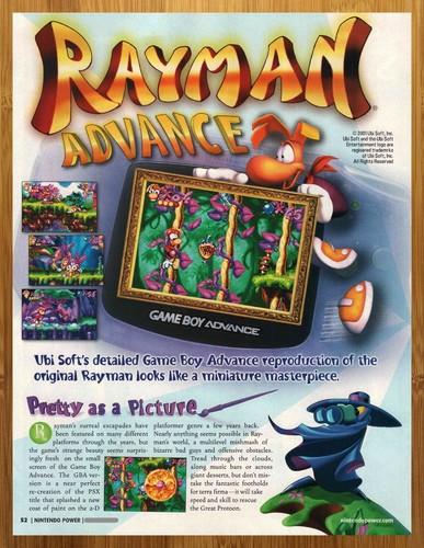 2001 Rayman Advance GBA Game Print Ad/Poster Page Authentic Official ...