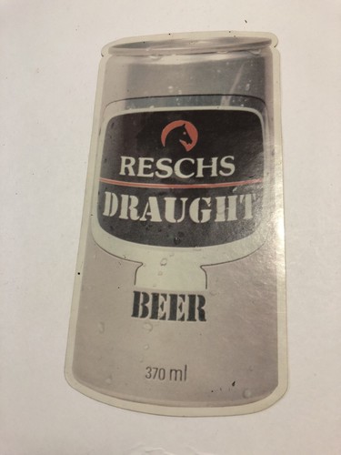 1970s/80s RESCHS DRAFT CAN BEER VINTAGE ADVERTISING STICKER GREAT ...