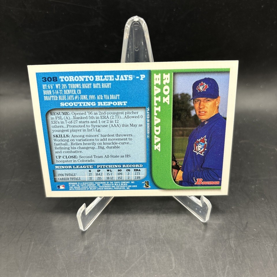 Roy Halladay 1997 Bowman RC #308 NRMNT+ | eBay
