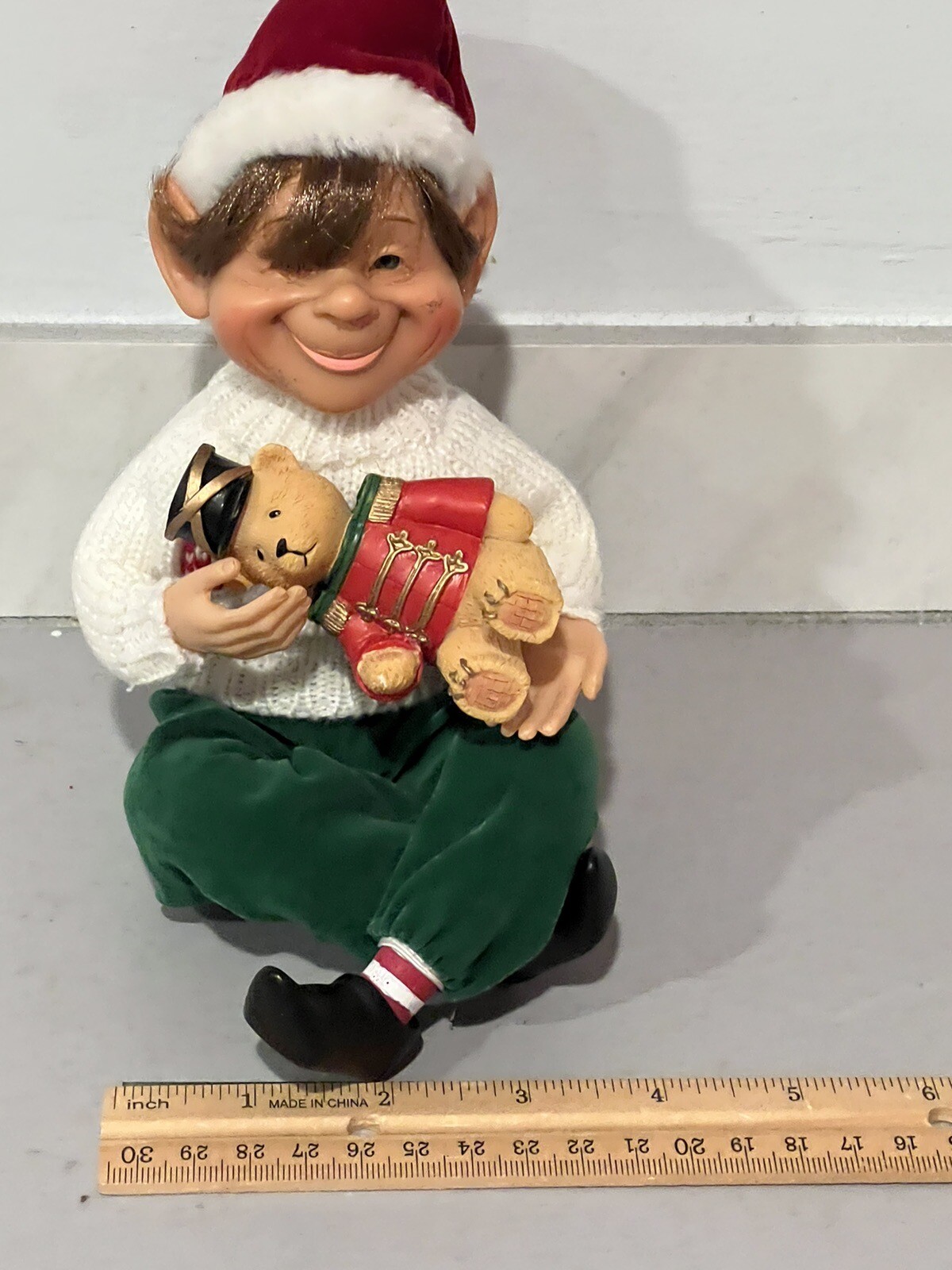 Karen Didion Style Celebrate It Darling Elves Elf With Bear Toy Soldier ...