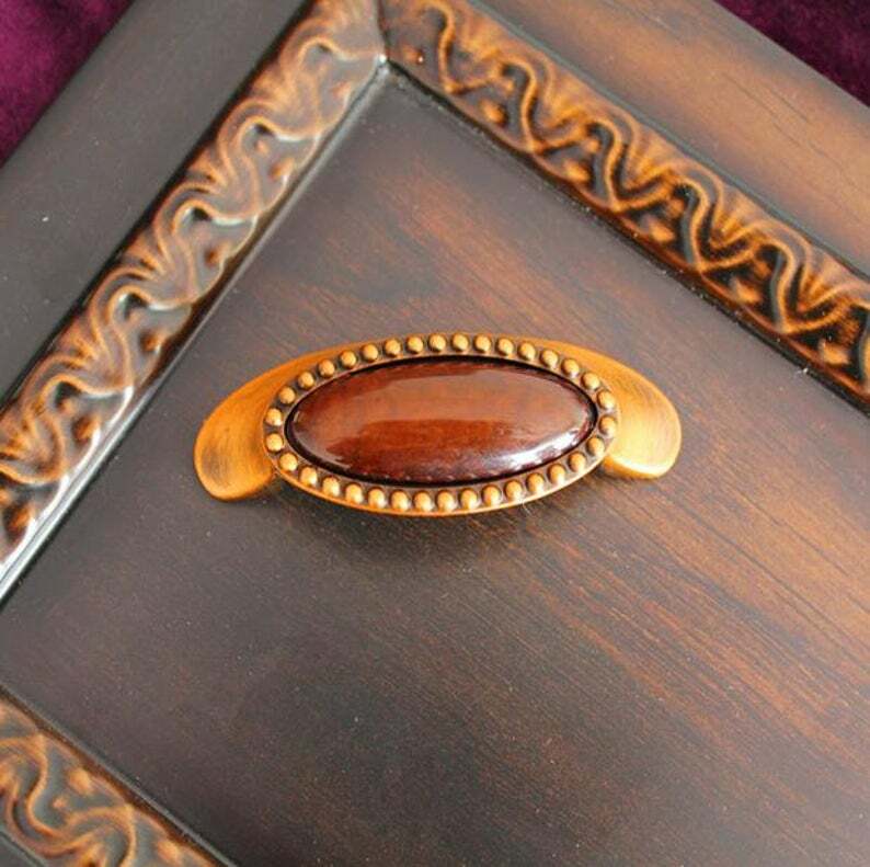 Chic amber Drawer Pull Handles Dresser Knobs Antique Kitchen Cabinet ...