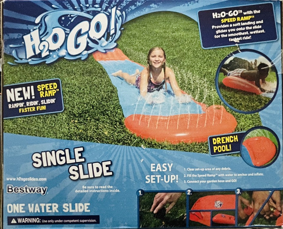 Bestway H20 GO! Single Water Slide 18 Feet with Speed Ramp and Drench ...